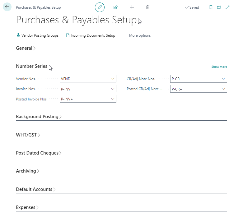 Set up Prepayments